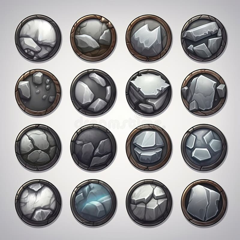 Design Rock Stone Button Ai Generated Stock Photo - Image of user ...