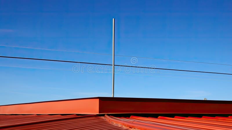 Design rooftop antenna stock illustration. Illustration of brick ...