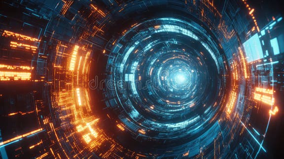 Design Rotating Digital Portal Stock Illustration - Illustration of ...