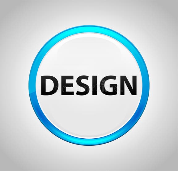 Design Round Blue Push Button Stock Illustration - Illustration of push ...