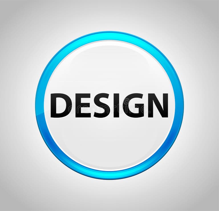 Design Round Blue Push Button Stock Illustration - Illustration of push ...