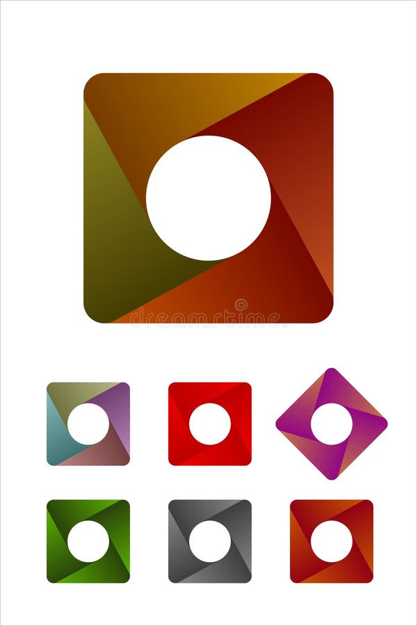 Design Rounded Logo Rectangle Element. Stock Vector - Illustration of ...