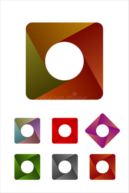 Design Rounded Logo Rectangle Element. Stock Vector - Illustration of ...