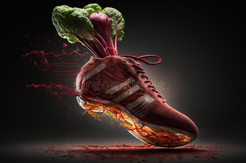 Design of Running Shoes with Beetroot Juices. Ai Generated Stock ...