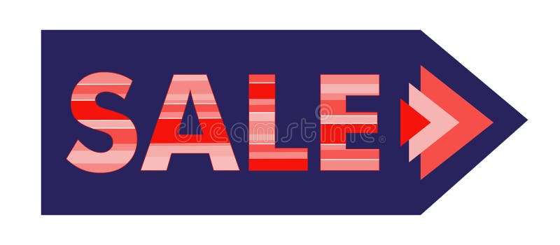 Design Sale Sign on the Arrow. Striped Red Letters, Barcode Stock ...