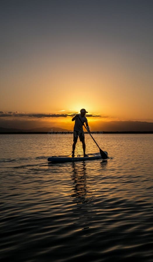 Paddle in the lake stock illustration. Illustration of summer - 329988365