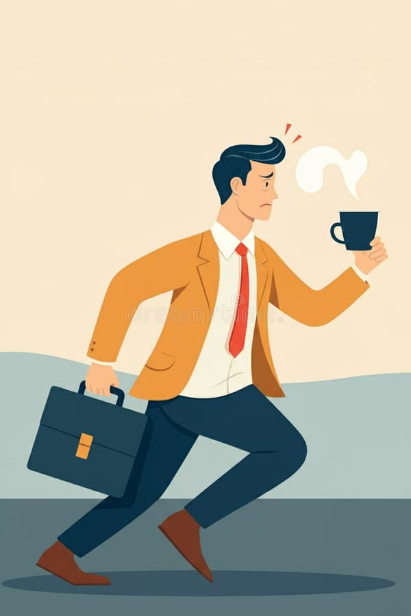 Employee is late stock illustration. Illustration of clothing - 331027675
