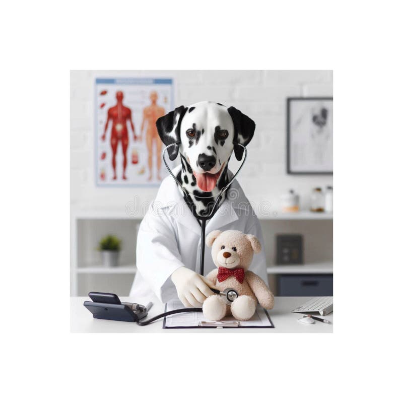 Dalmatian doctor stock illustration. Illustration of play - 333762904