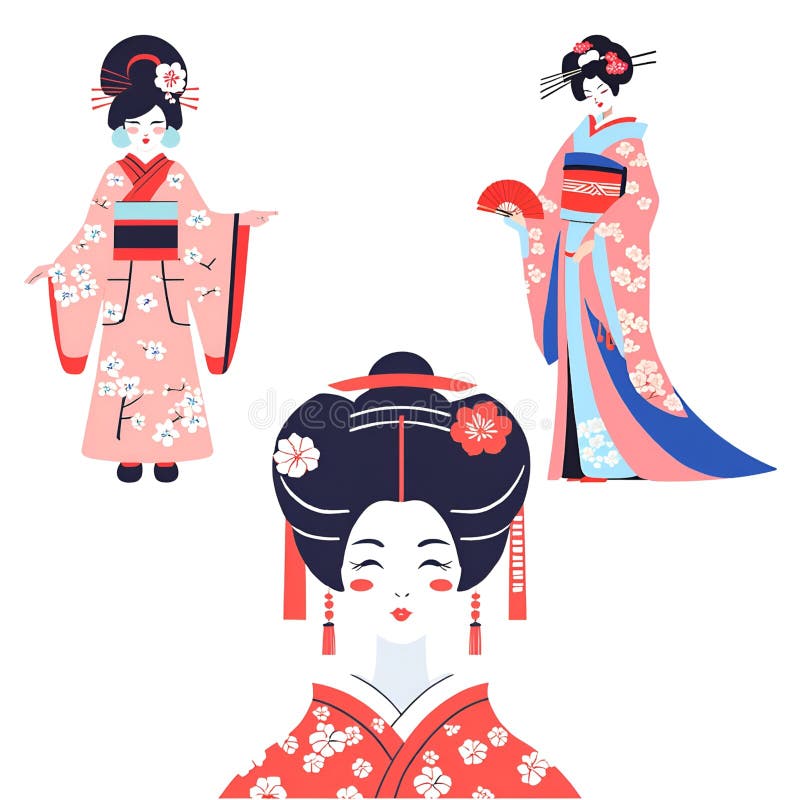 Three Geishas Stock Illustrations – 10 Three Geishas Stock Illustrations, Vectors & Clipart ...
