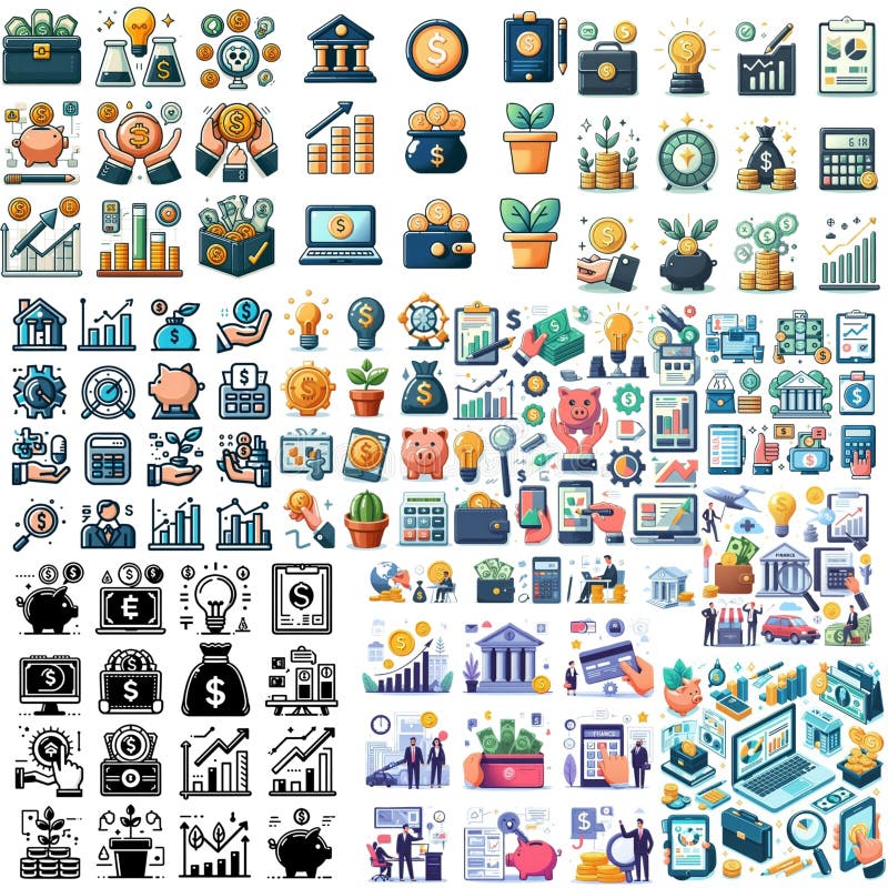 Pictograms finance stock illustration. Illustration of financial ...