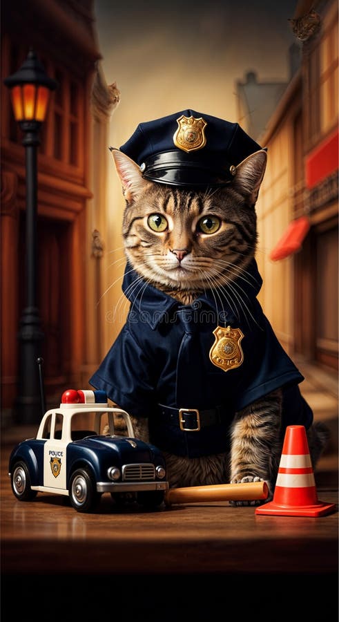 Cat Police Officer Adorable Car Stock Photos - Free & Royalty-Free ...