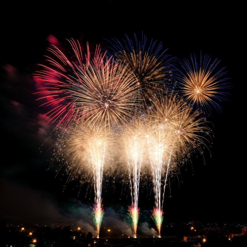 Fireworks time stock illustration. Illustration of sparkler - 372819242