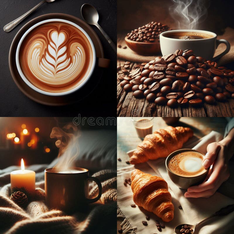 Coffee collage stock image. Image of food, breakfast - 374057663