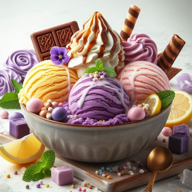 Ice Cream Bowl 3D Icon stock illustration. Illustration of vanilla ...