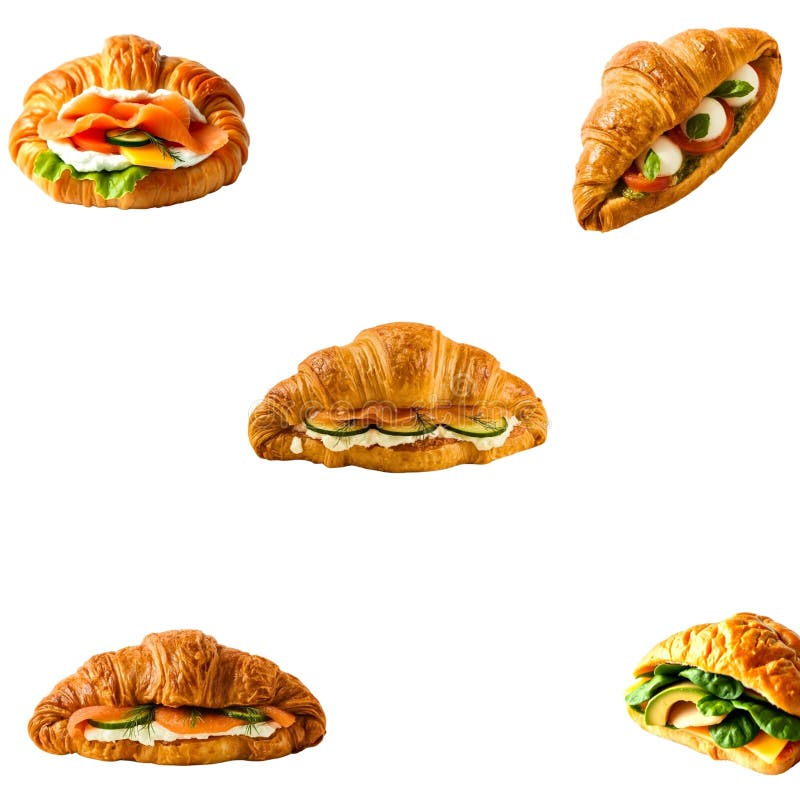 Delicious Croissant Sandwiches Collage Stock Illustrations – 3 ...
