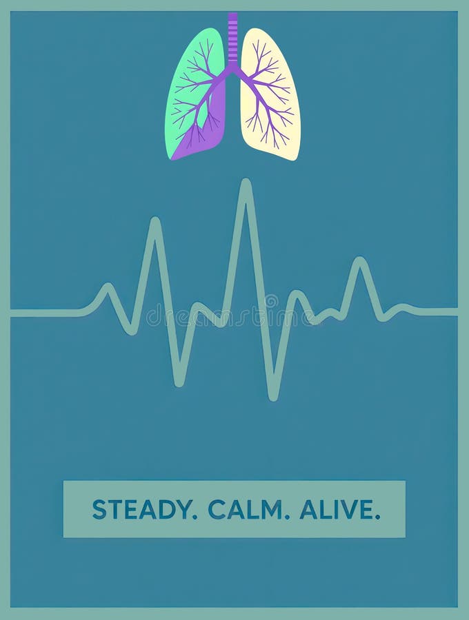 Teal Lung & Heart with Calm Waveform – STEADY, CALM, ALIVE Digital ...