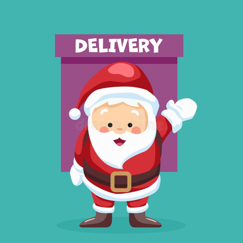 Design of Santa Claus Making Delivery Stock Vector - Illustration of ...