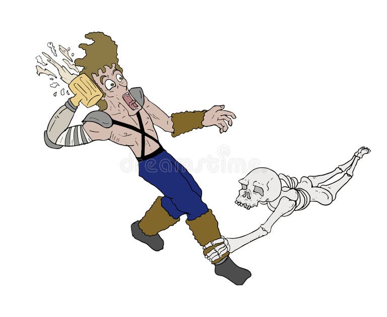 Design of Scared Man and Skeleton Stock Vector - Illustration of ...