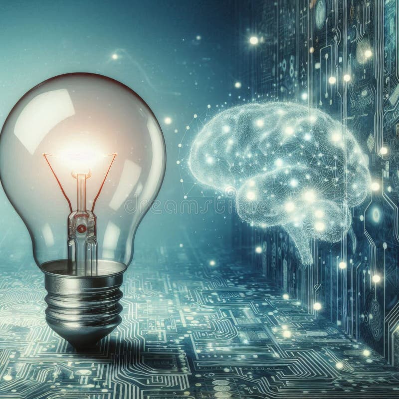 Symbolizing Future Tech, Intersects with a Brain Backdrop, Symbolizing ...