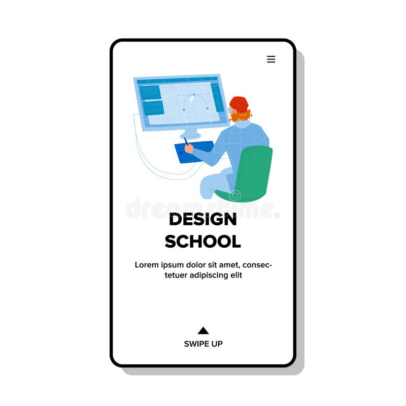 Design School Lesson Learning Student Man Vector Stock Vector ...