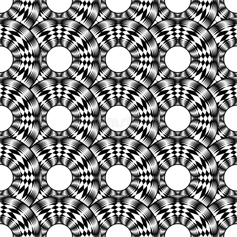 Design Seamless Monochrome Circle Pattern Stock Vector Illustration