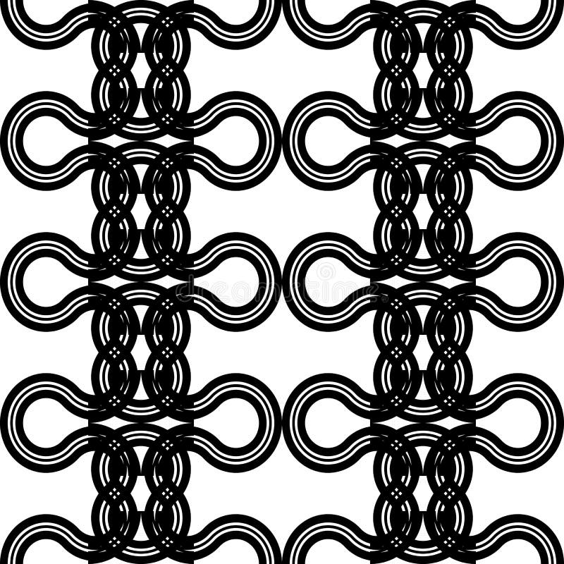 Design Seamless Monochrome Decorative Braid Pattern Stock Vector ...