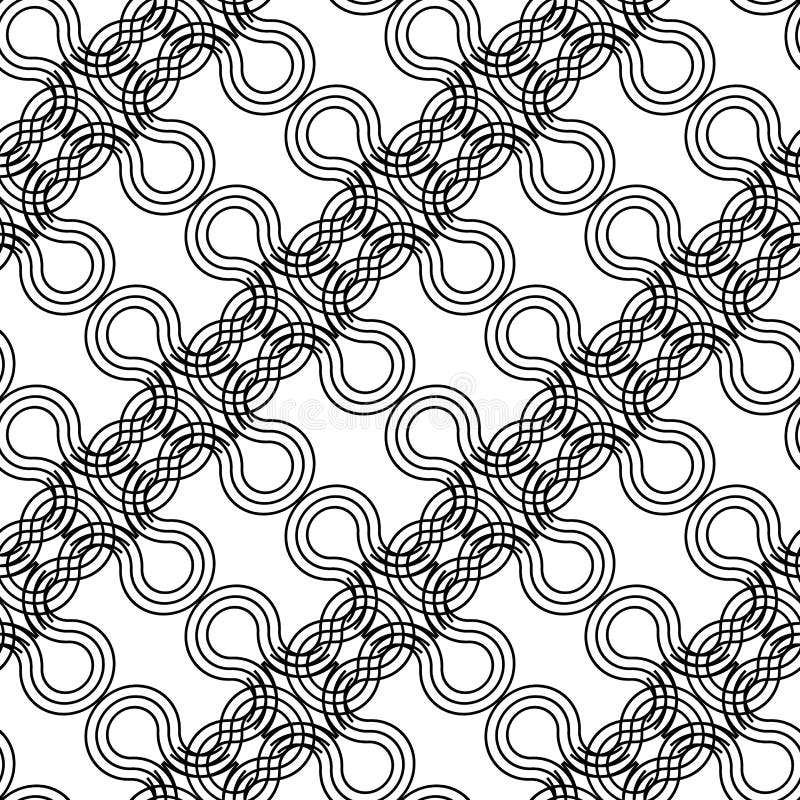 Design Seamless Monochrome Decorative Braid Pattern Stock Vector ...