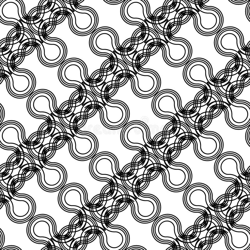 Design Seamless Monochrome Decorative Braid Pattern Stock Vector ...