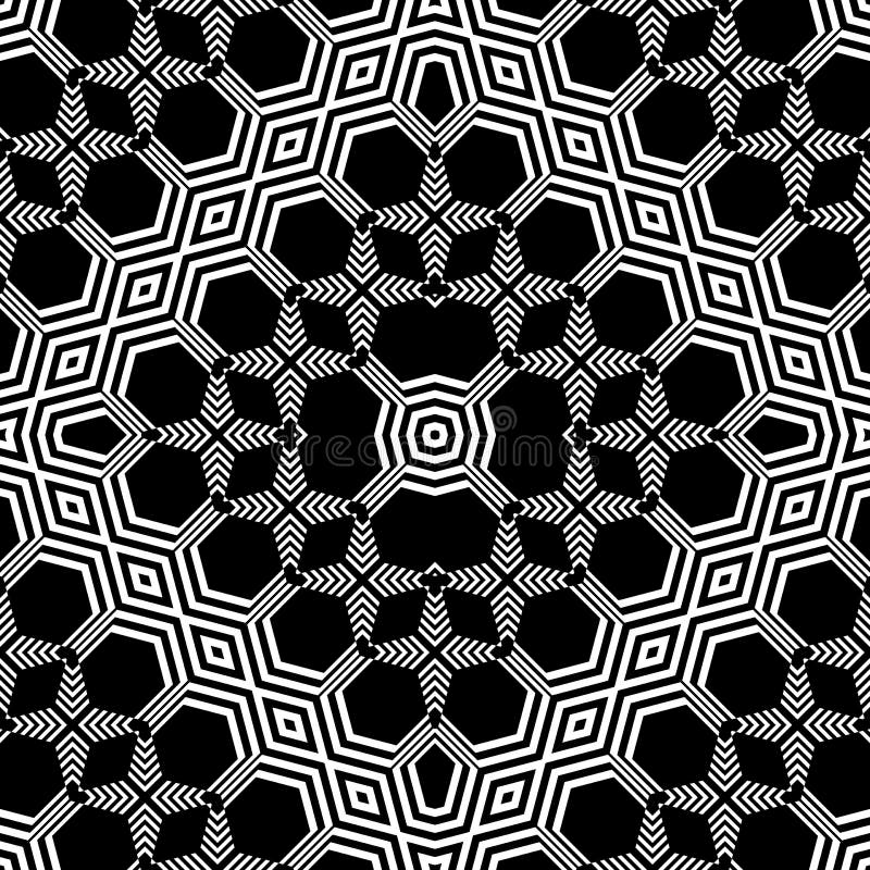 Design Seamless Monochrome Geometric Pattern Stock Vector ...