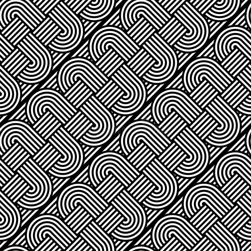 Design Seamless Monochrome Interlaced Pattern Stock Vector ...
