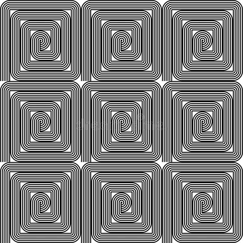Monochrome Labyrinth Seamless Pattern Stock Vector - Illustration of ...