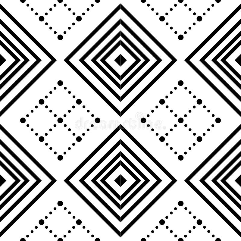 Design Seamless Monochrome Pattern with Dots and Square Stock Vector ...