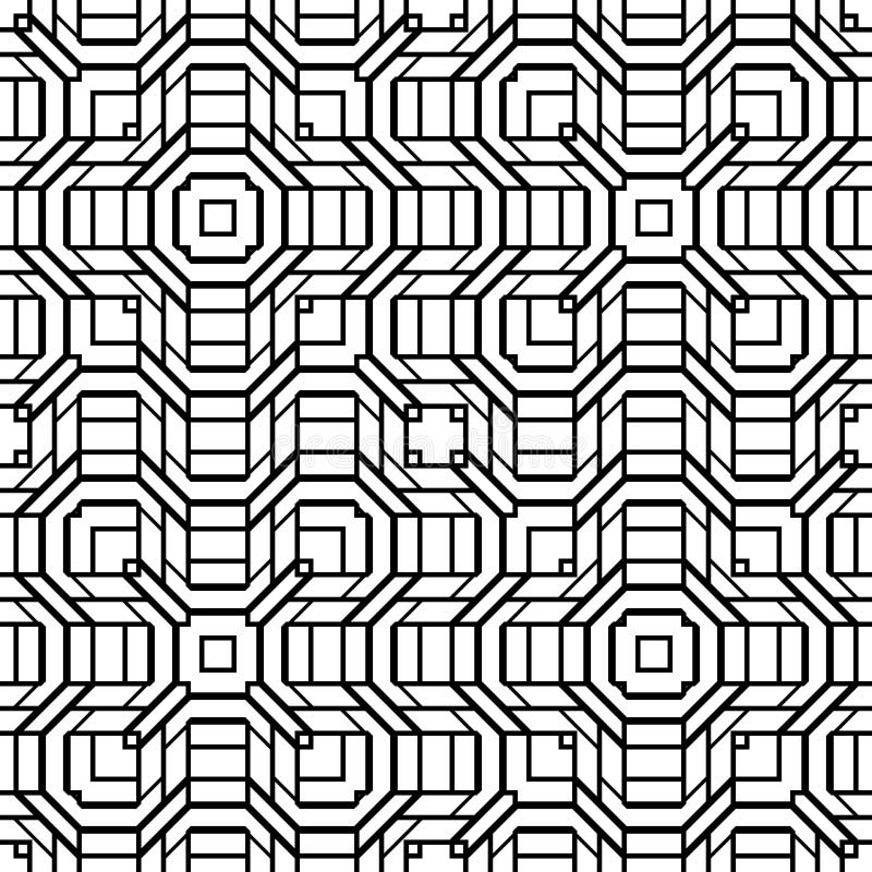 Design Seamless Monochrome Square Pattern Stock Vector Illustration
