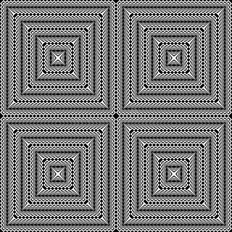 Design Seamless Monochrome Square Pattern Stock Vector Illustration