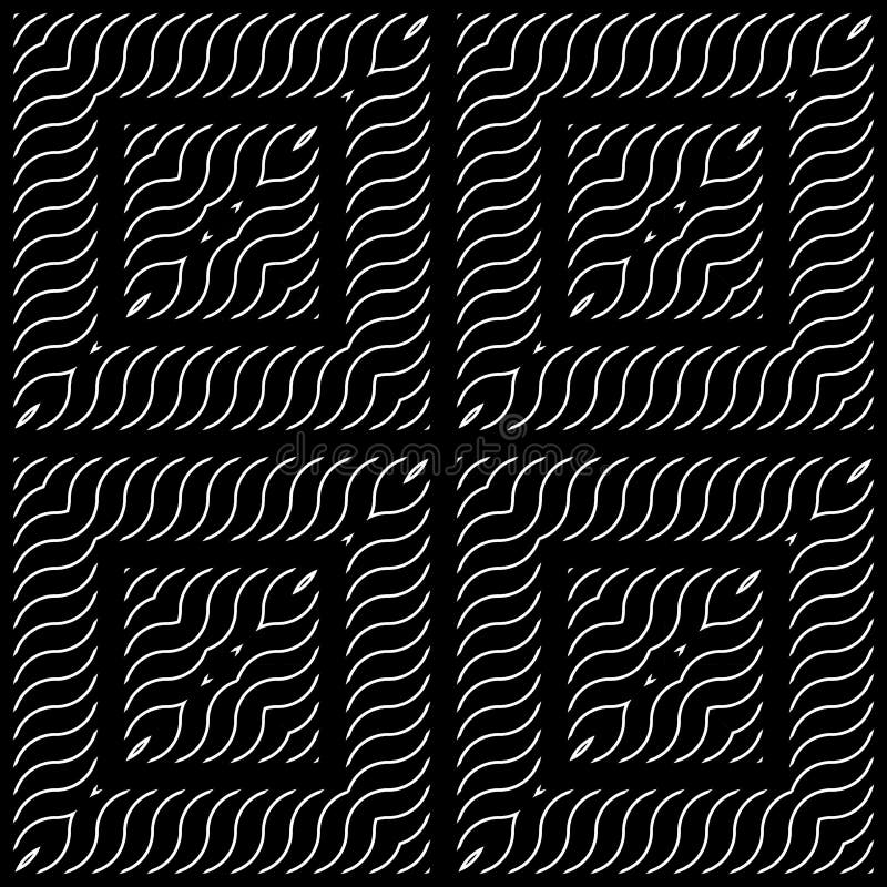 Design Seamless Monochrome Square Pattern Stock Vector Illustration