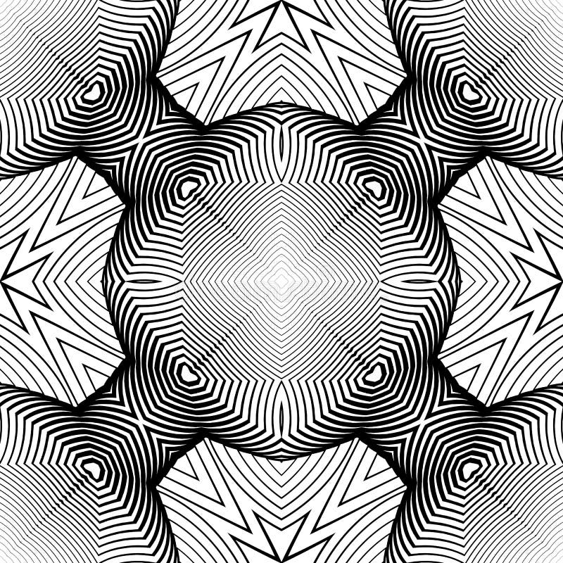 Monochrome Striped Floral Pattern Stock Vector - Illustration of ...