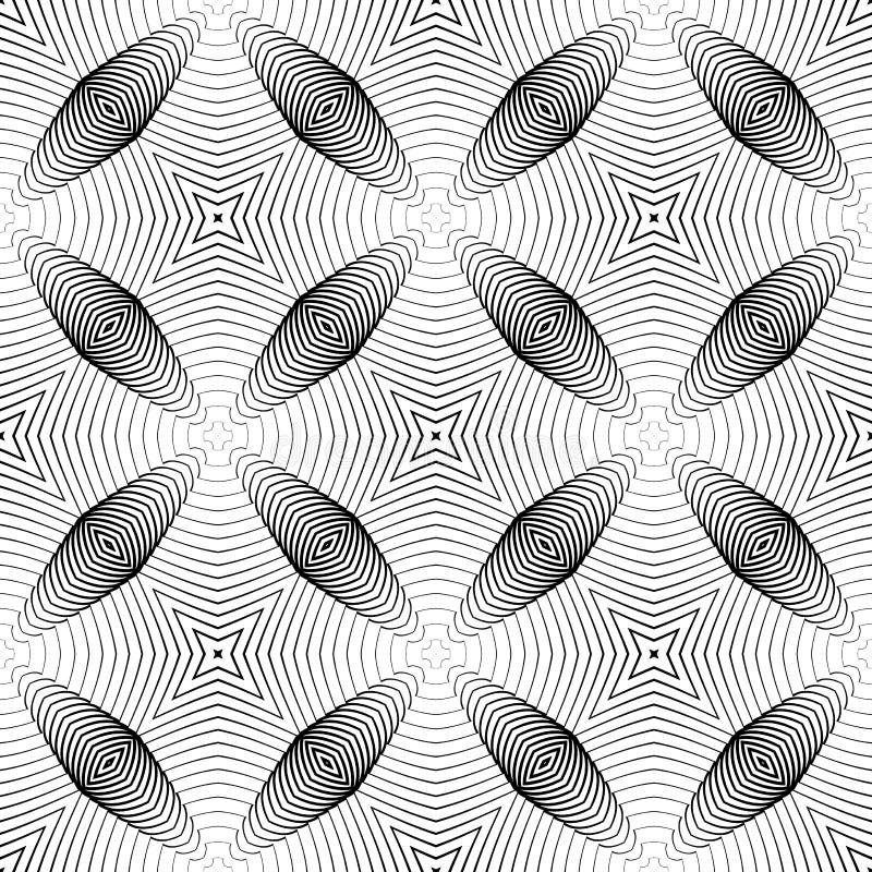 Monochrome Striped Floral Pattern Stock Vector - Illustration of ...