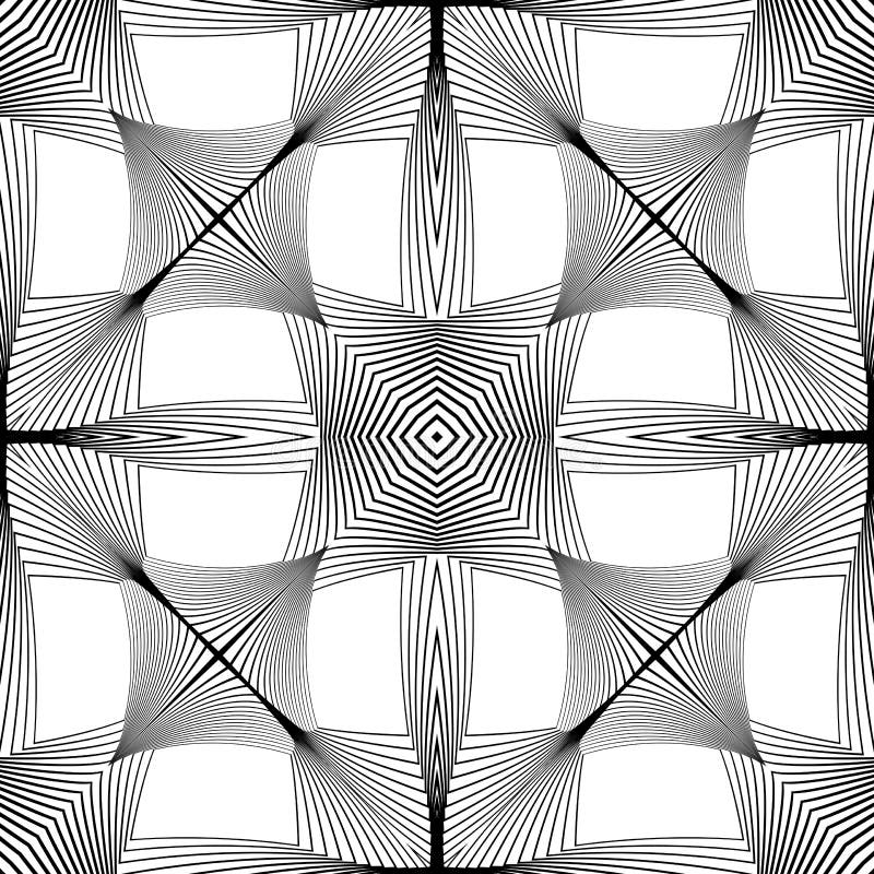 Monochrome Striped Floral Pattern Stock Vector - Illustration of ...