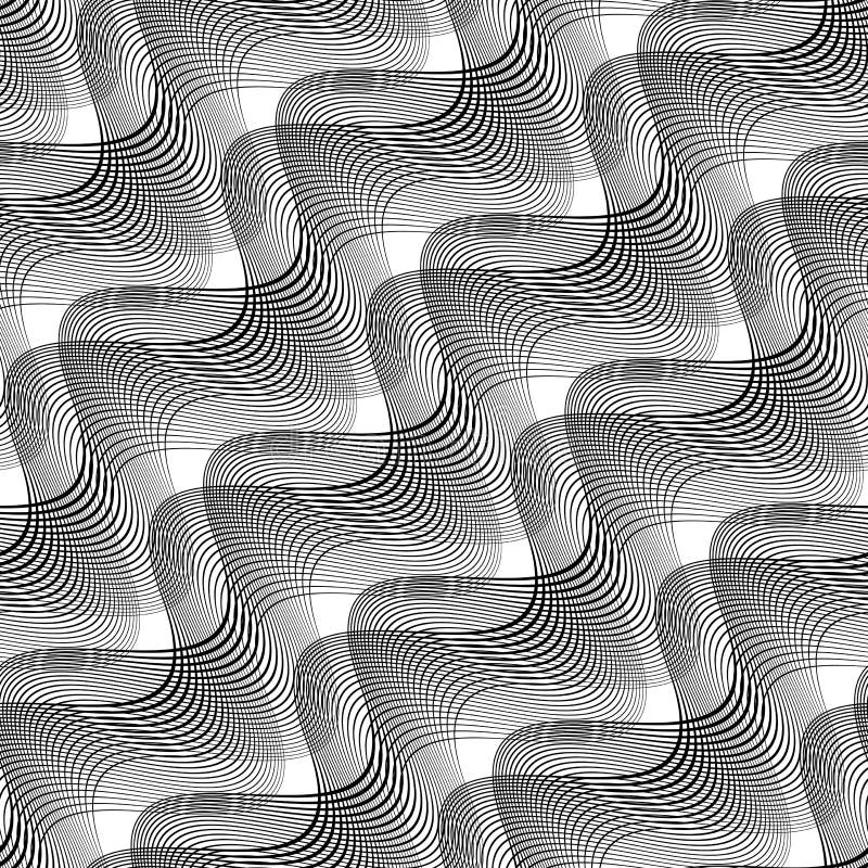 Design Seamless Monochrome Waving Pattern Stock Vector - Illustration ...