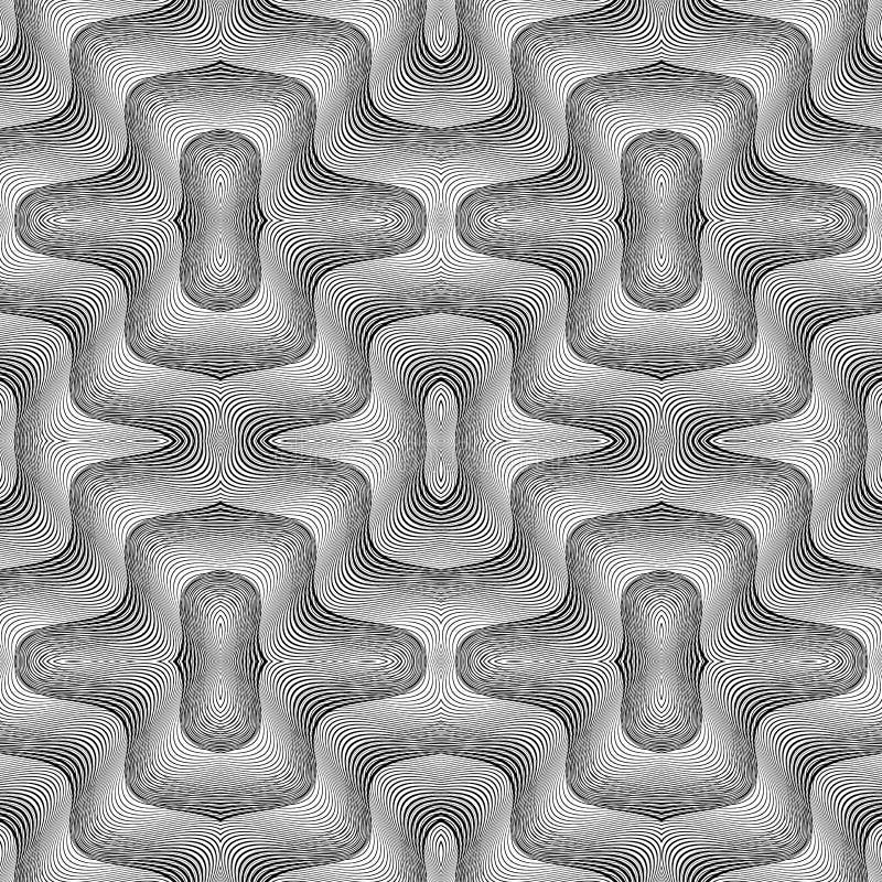 Design Seamless Monochrome Waving Pattern Stock Vector - Illustration ...