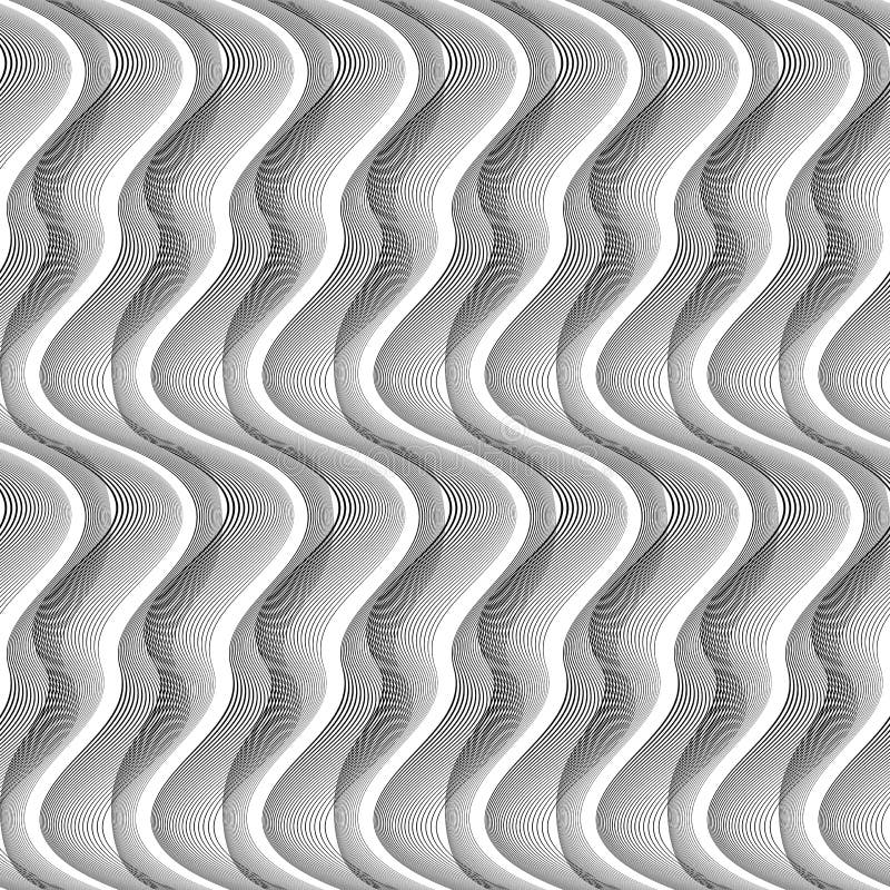 Design Seamless Monochrome Waving Pattern Stock Vector - Illustration ...