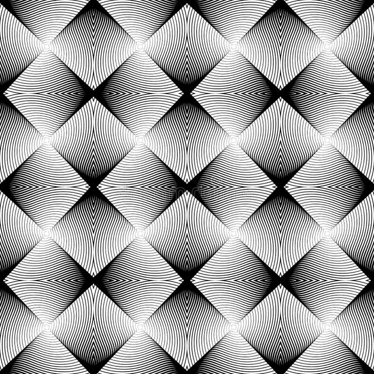 Design Seamless Uncolored Geometric Pattern Stock Vector - Illustration ...