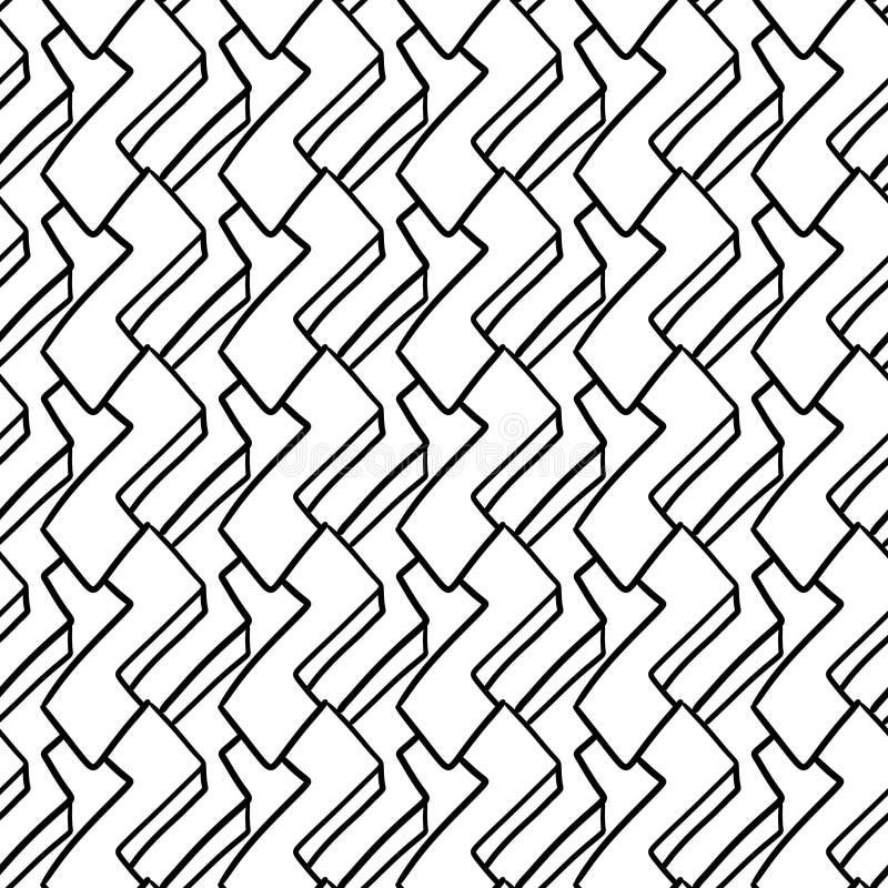 Design Seamless Zigzag Pattern. Abstract Monochrome Interlaced ...