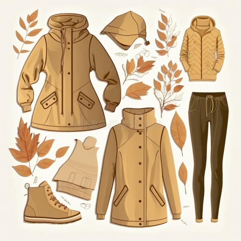 Women S Clothing Set. Woman S Clothes.Female Autumn Apparel Collection ...