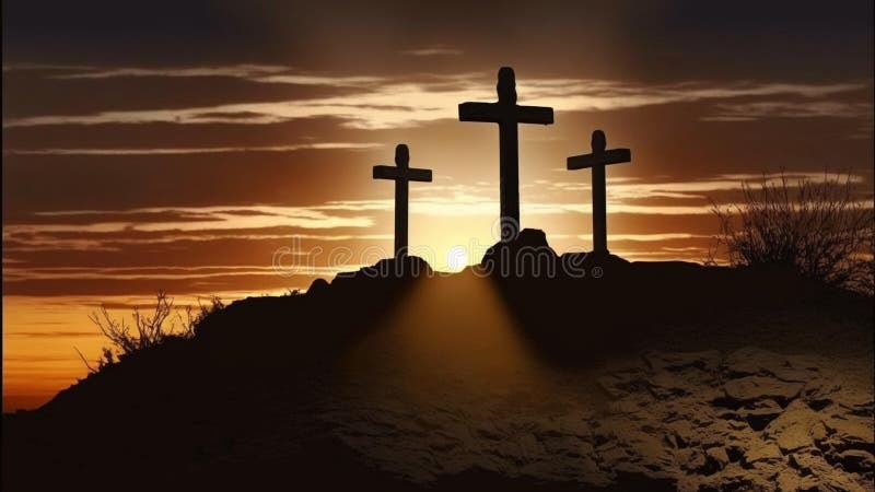 Resurrection, Glowing Cross among the Clouds, Risen Jesus, Cross, Jesus ...