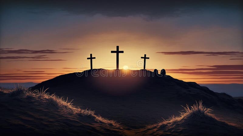 Resurrection, Glowing Cross among the Clouds, Risen Jesus, Cross, Jesus ...