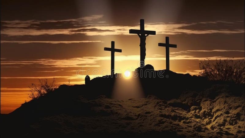 Resurrection, Glowing Cross among the Clouds, Risen Jesus, Cross, Jesus ...