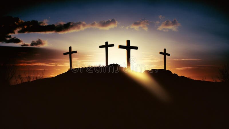 Resurrection, Glowing Cross among the Clouds, Risen Jesus, Cross, Jesus ...