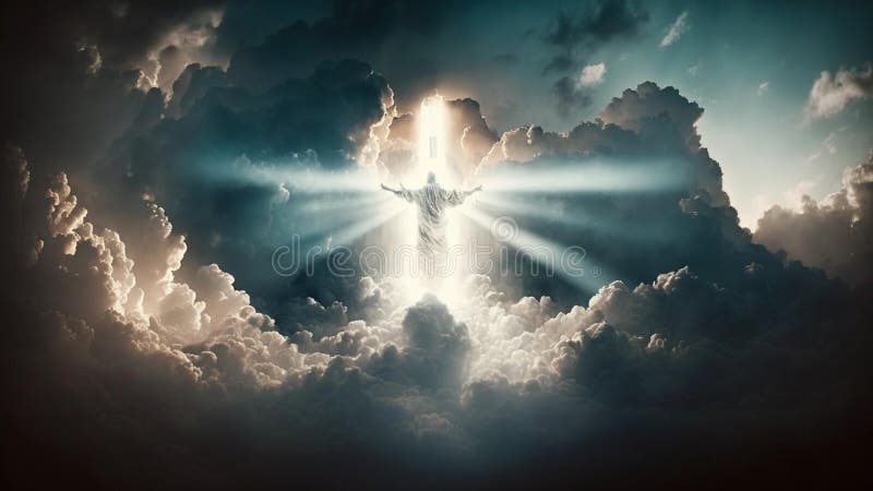 Resurrection, Glowing Cross among the Clouds, Risen Jesus, Cross, Jesus ...