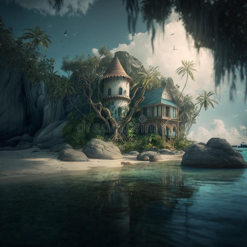 Island in Illustration, Beach Illustration, Forest Illustration ...